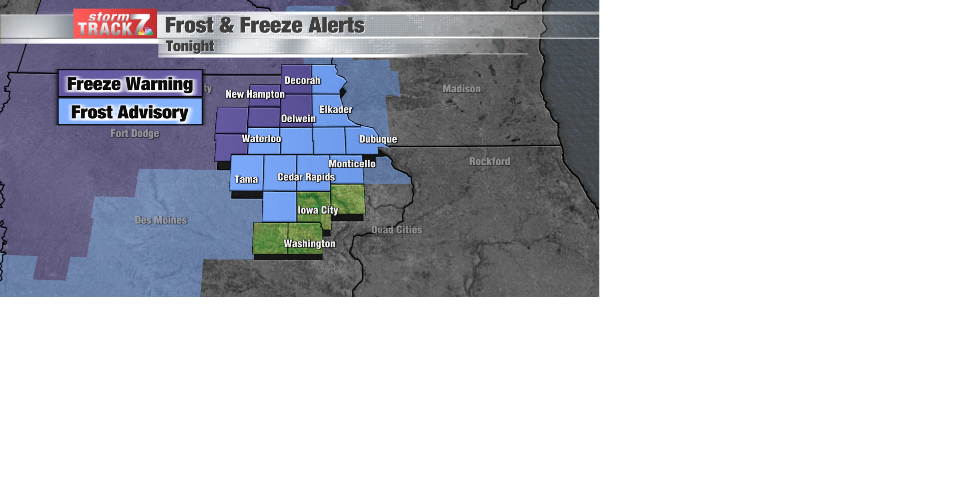 TRACKING: Frost/Freeze Alerts for tonight | Forecast | kwwl.com