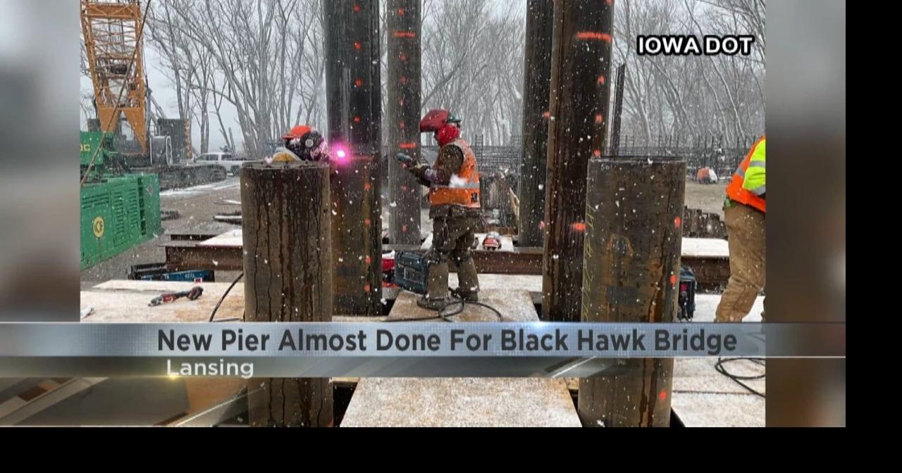 New pier almost completed for Black Hawk bridge in Lansing | News ...