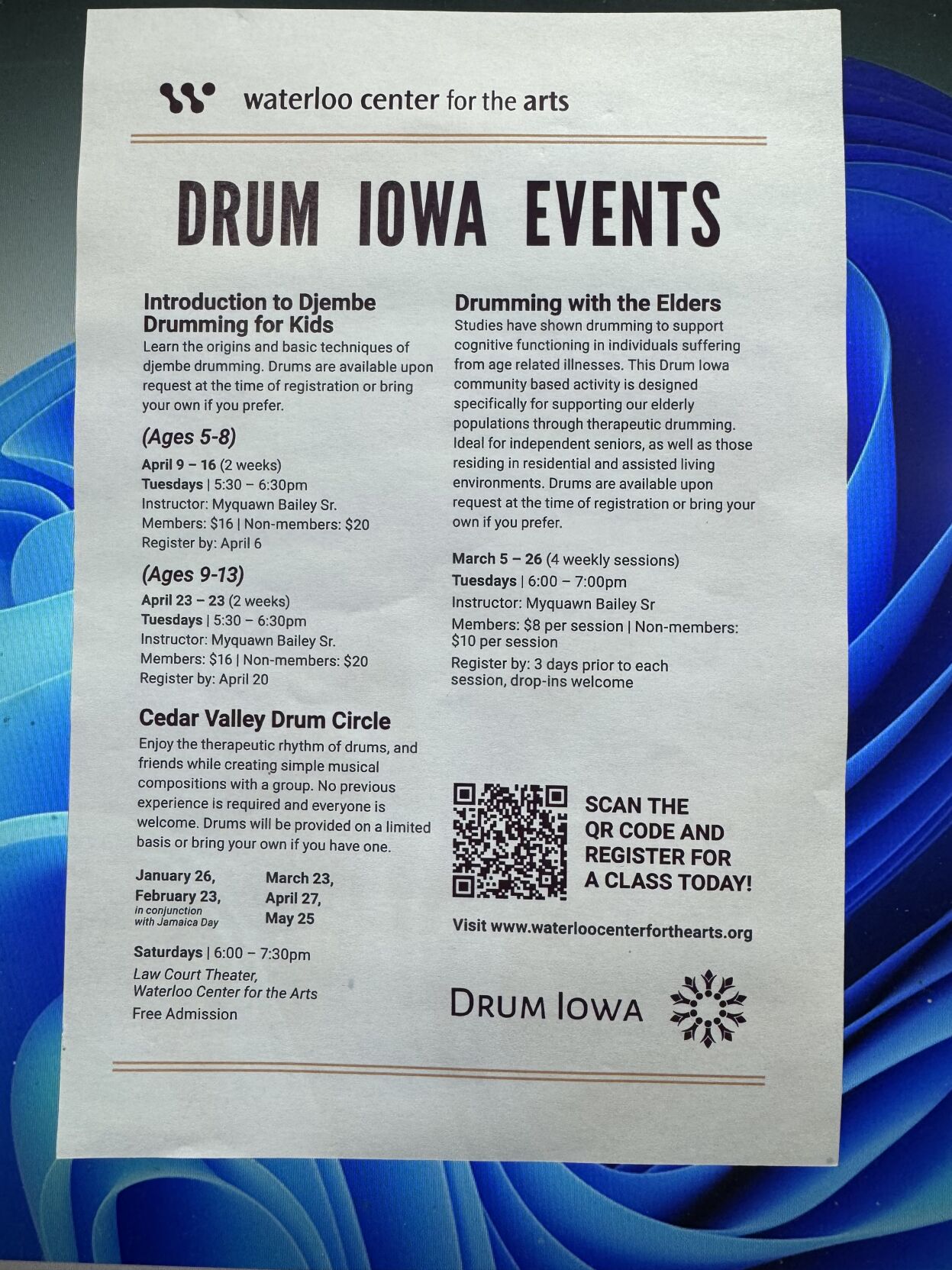 Waterloo Center for the Arts to host numerous drumming activities ...