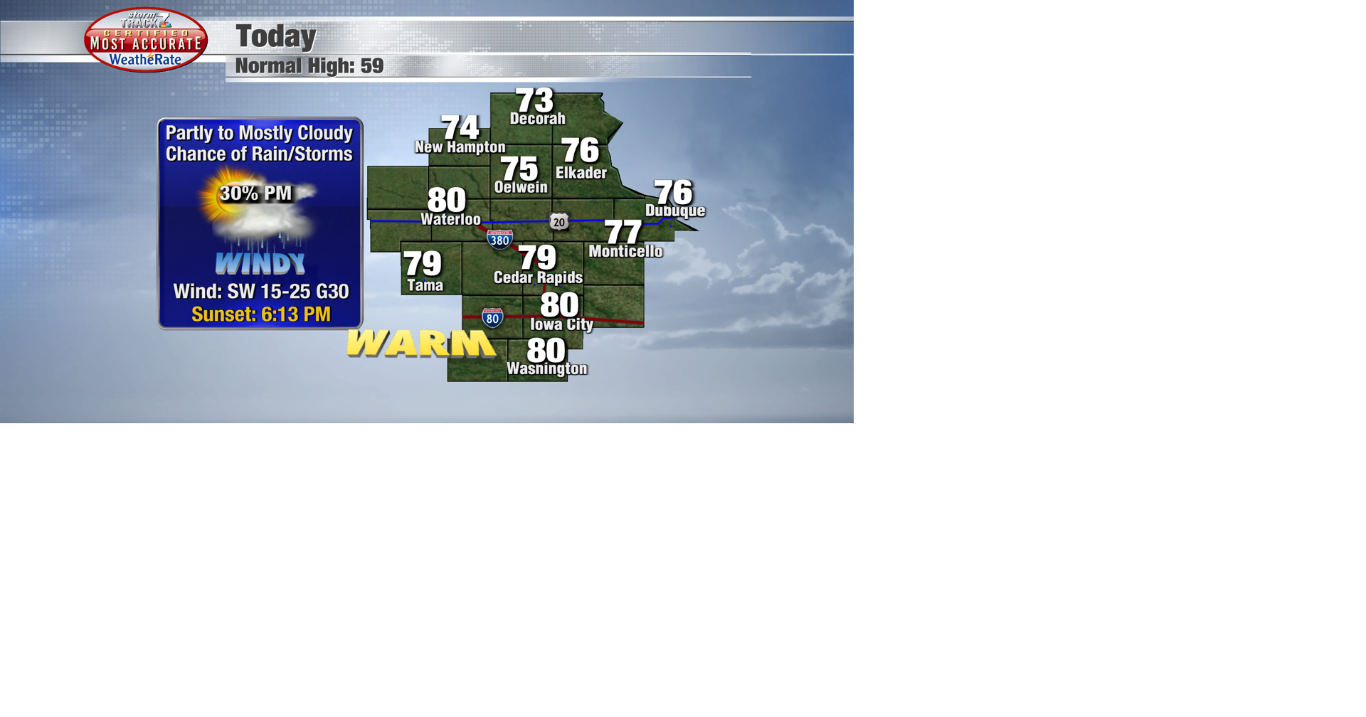 TRACKING: Another warm and windy day today with a chance for more rain ...
