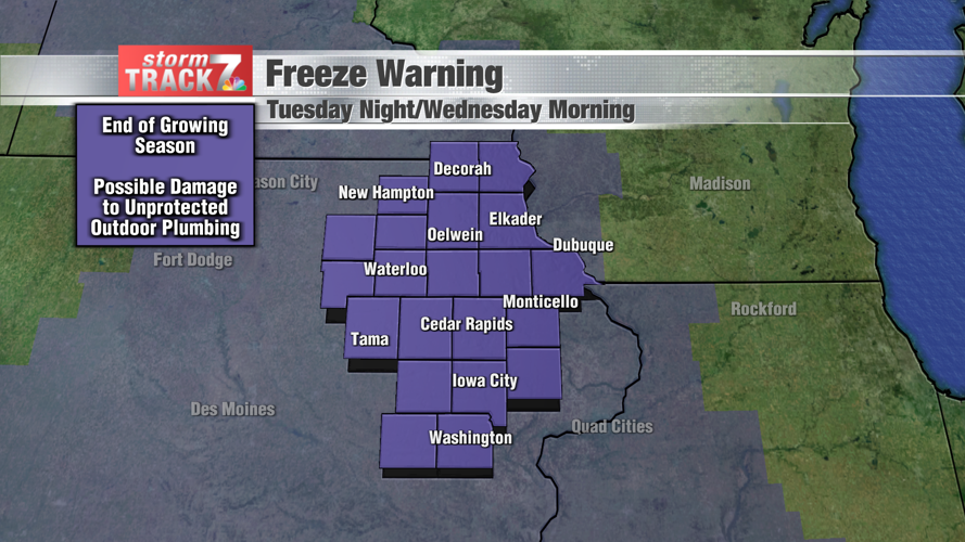 A Change in Freeze Watches/Warnings | Schnack's Weather Blog | kwwl.com