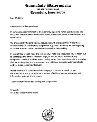 Evansdale asking for community input regarding water quality issues ...