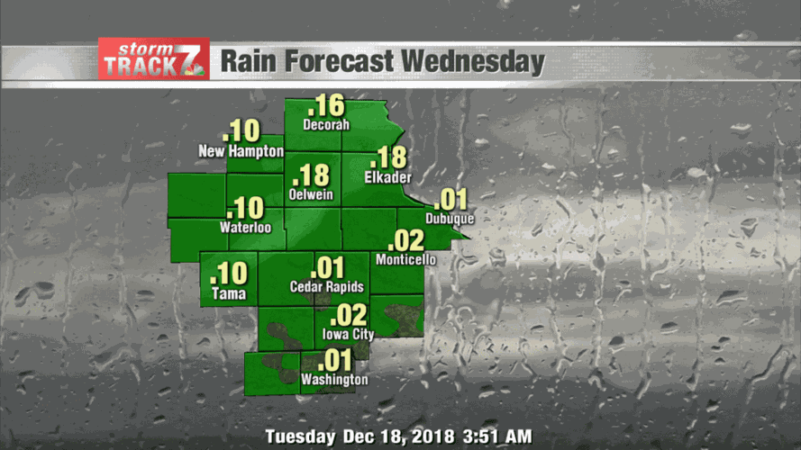 TRACKING: Chance of light rain Wednesday | Archive | kwwl.com