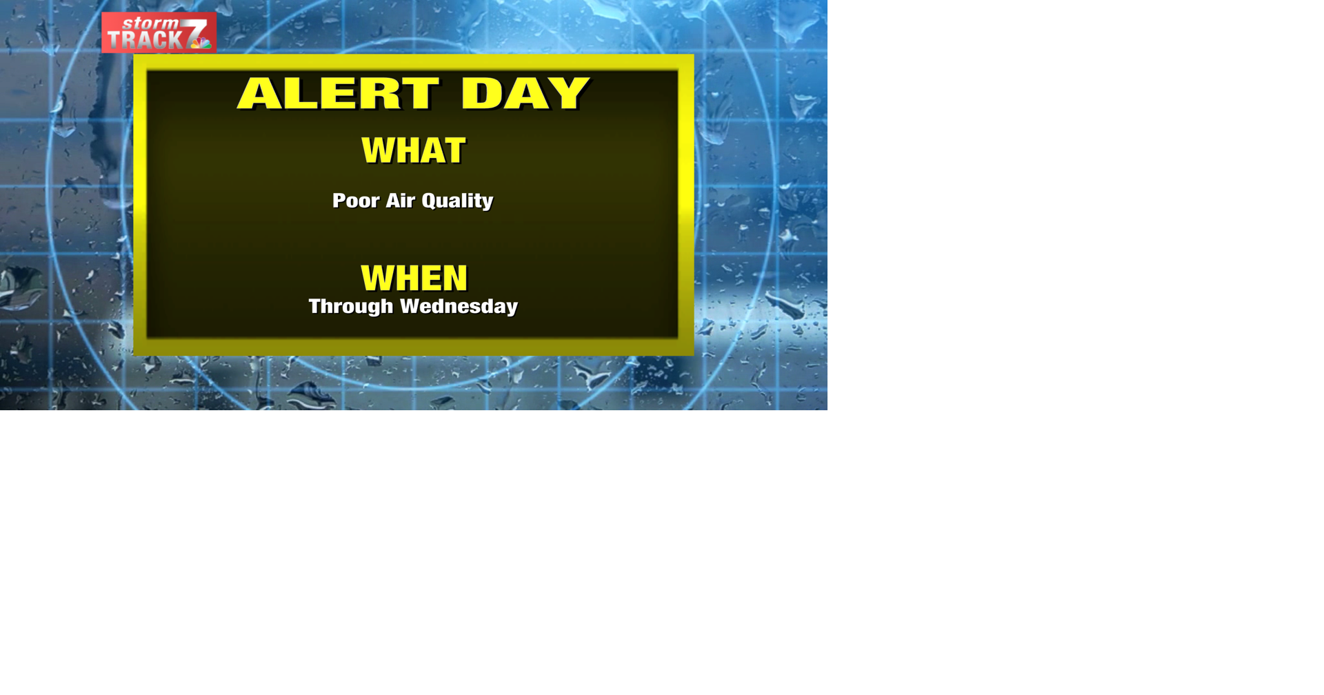 TRACKING: Today and Wednesday are ALERT DAYS due to poor air quality ...