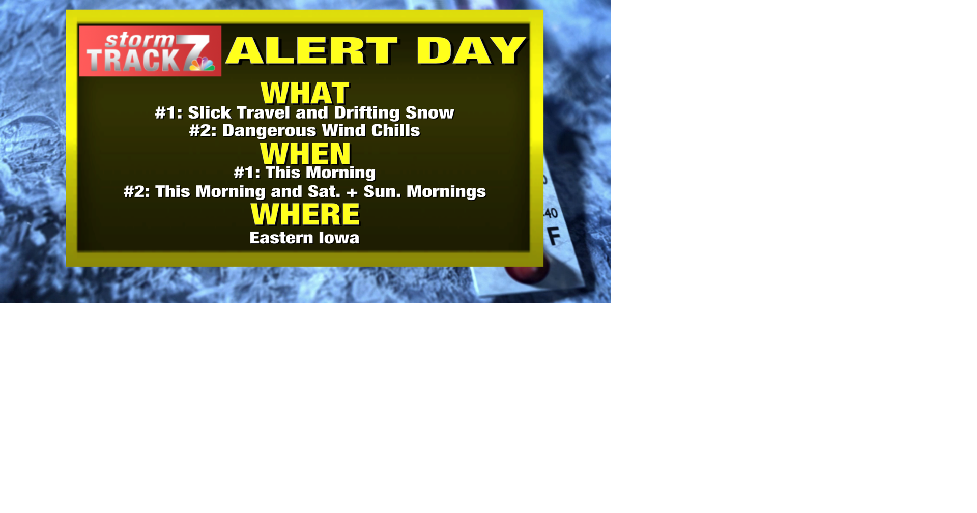 TRACKING: Drifting snow and dangerous wind chills | Forecast | kwwl.com