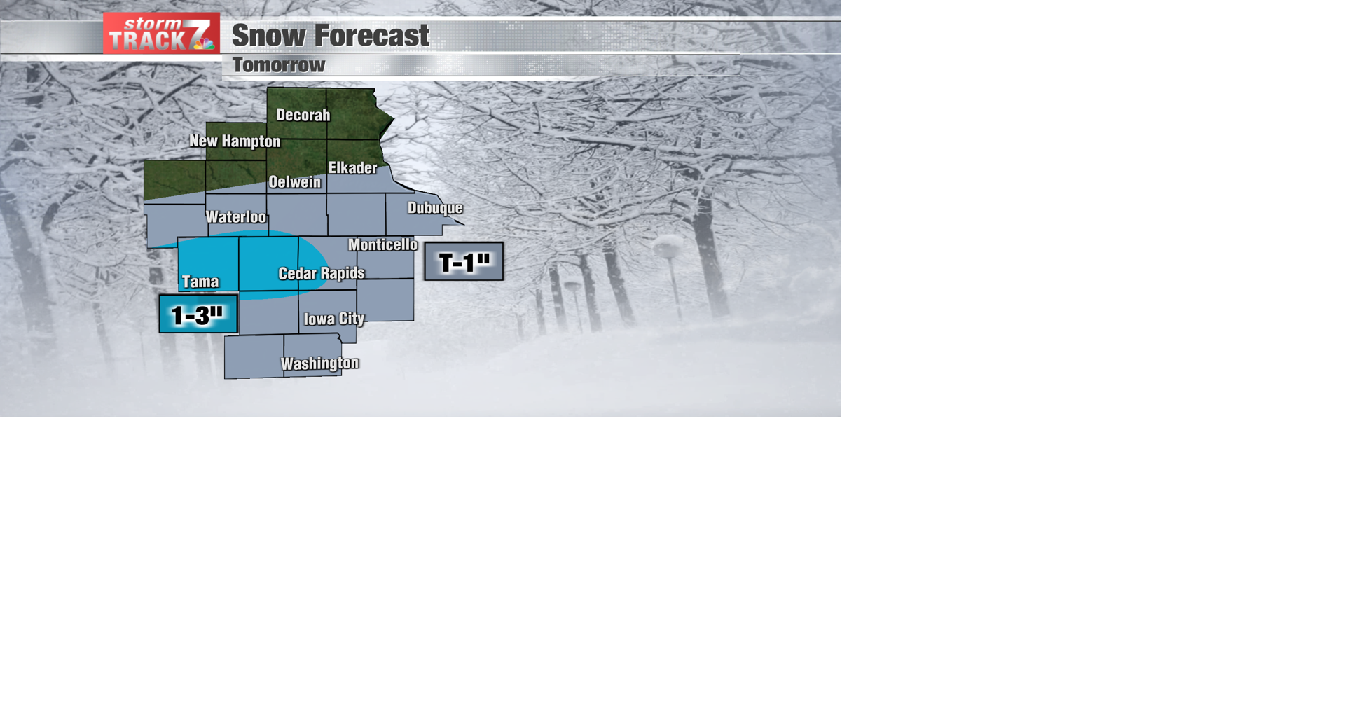 TRACKING: Another round of snow tomorrow | Forecast | kwwl.com