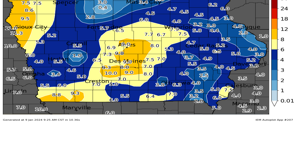 Snowfall totals so far: 01/08 through 7:00 AM 01/09 | Schnack's Weather ...