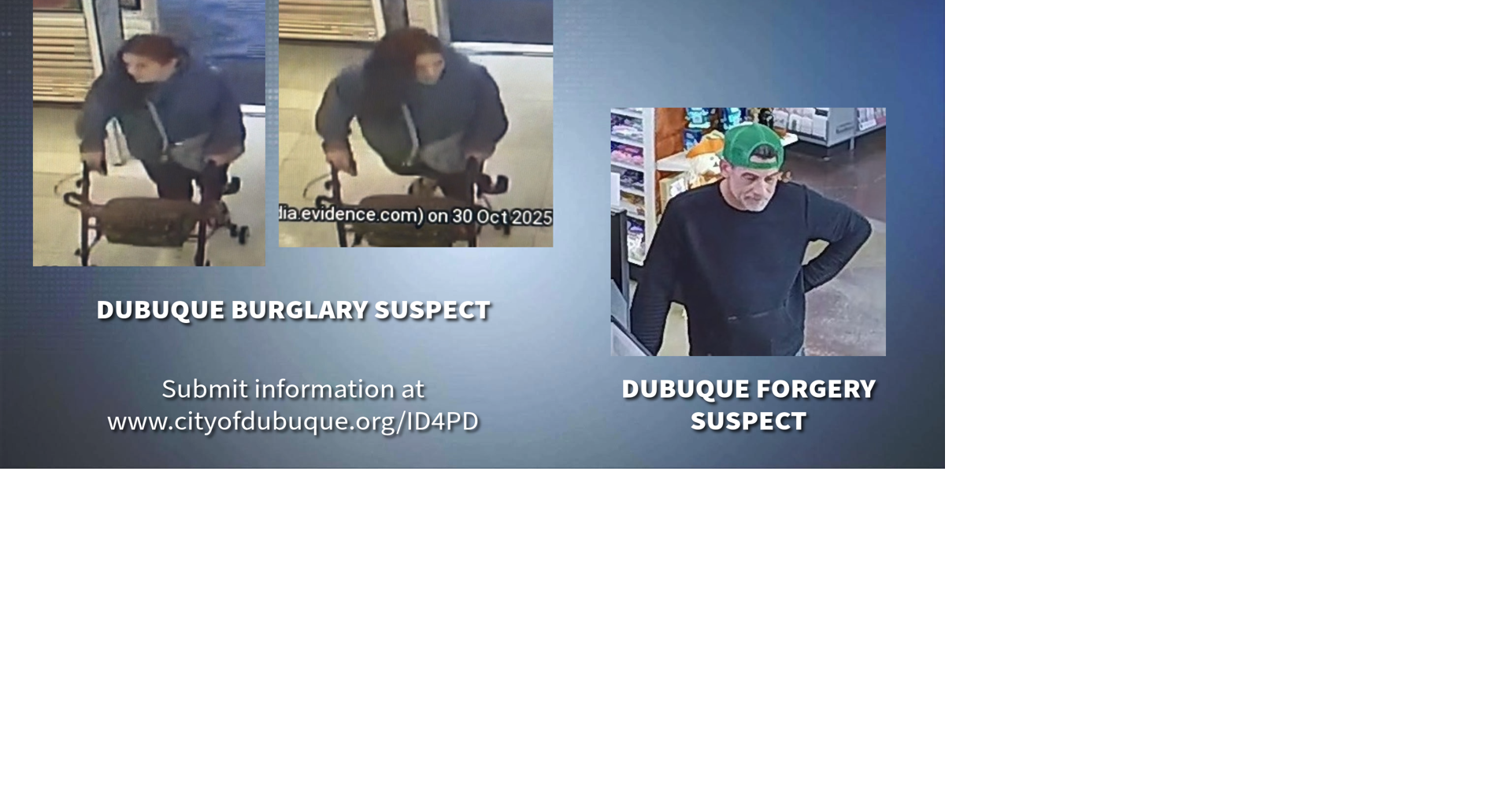 Dubuque police seek help identifying suspects in two cases | News ...