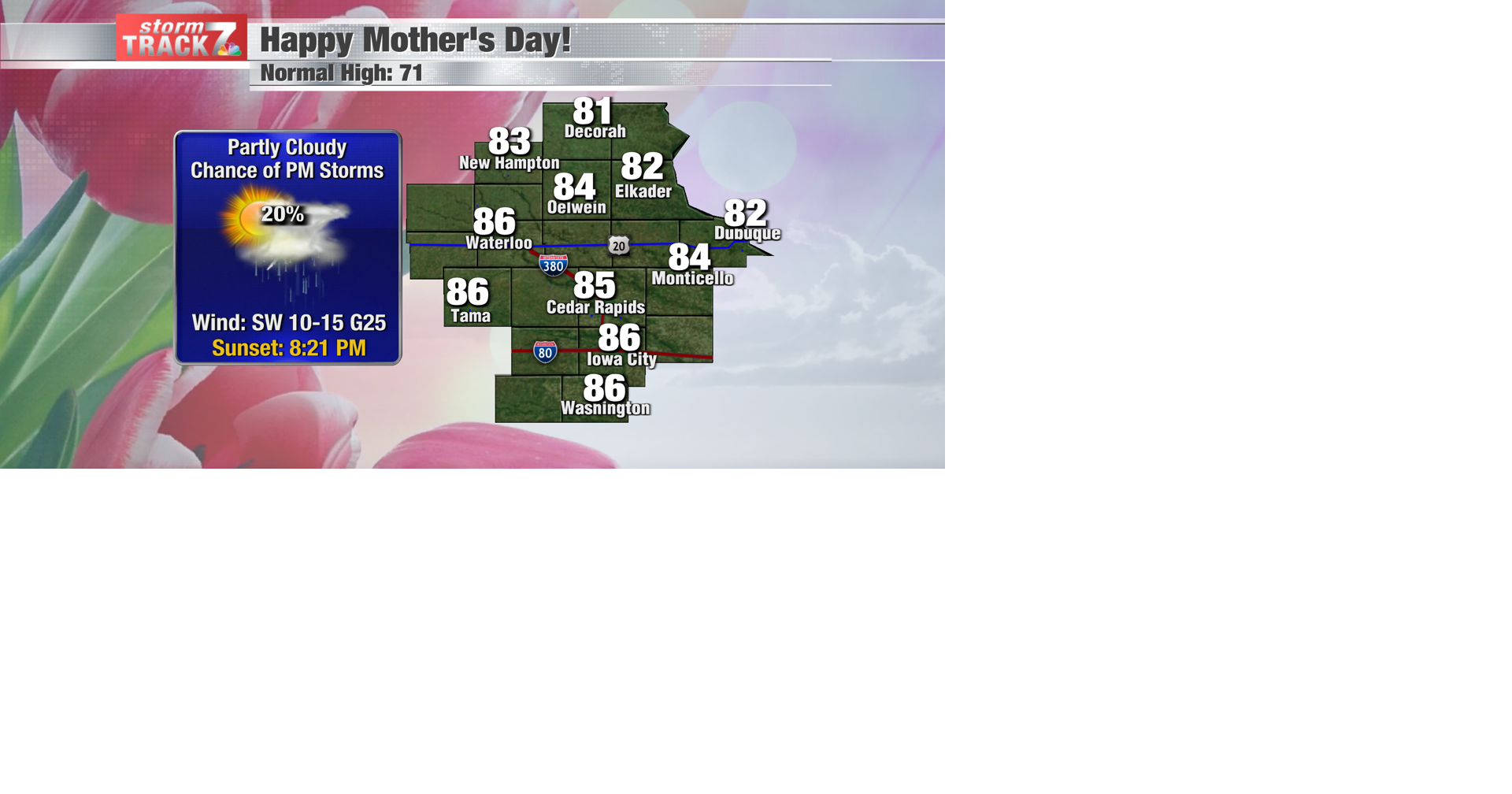 TRACKING: Warming up for Mother's Day with a scattered storm chance ...