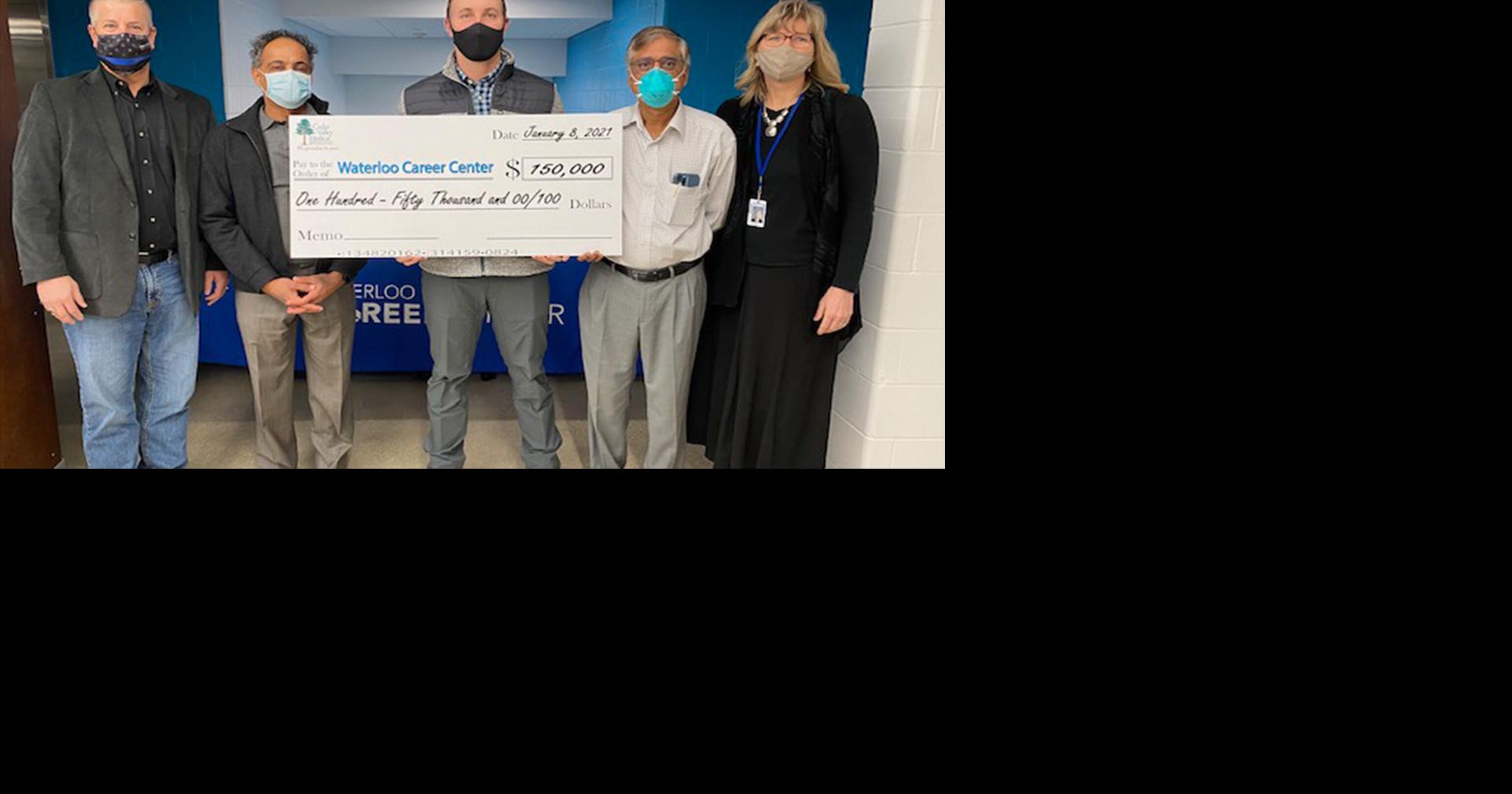 Record $150,000 donation given to the Waterloo Career Center | News ...