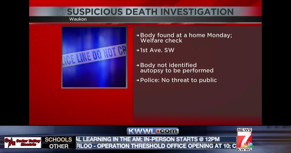 Investigation Underway After Body Found In Waukon