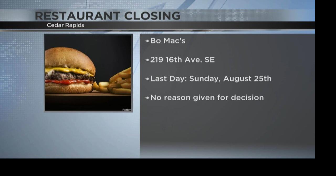 Bo Mac's closing in Cedar Rapids | Video | kwwl.com