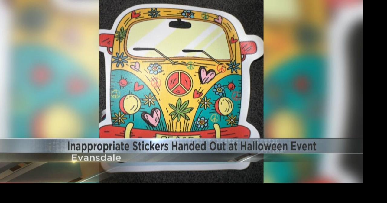 Inappropriate stickers handed out at Evansdale Halloween event | Video ...