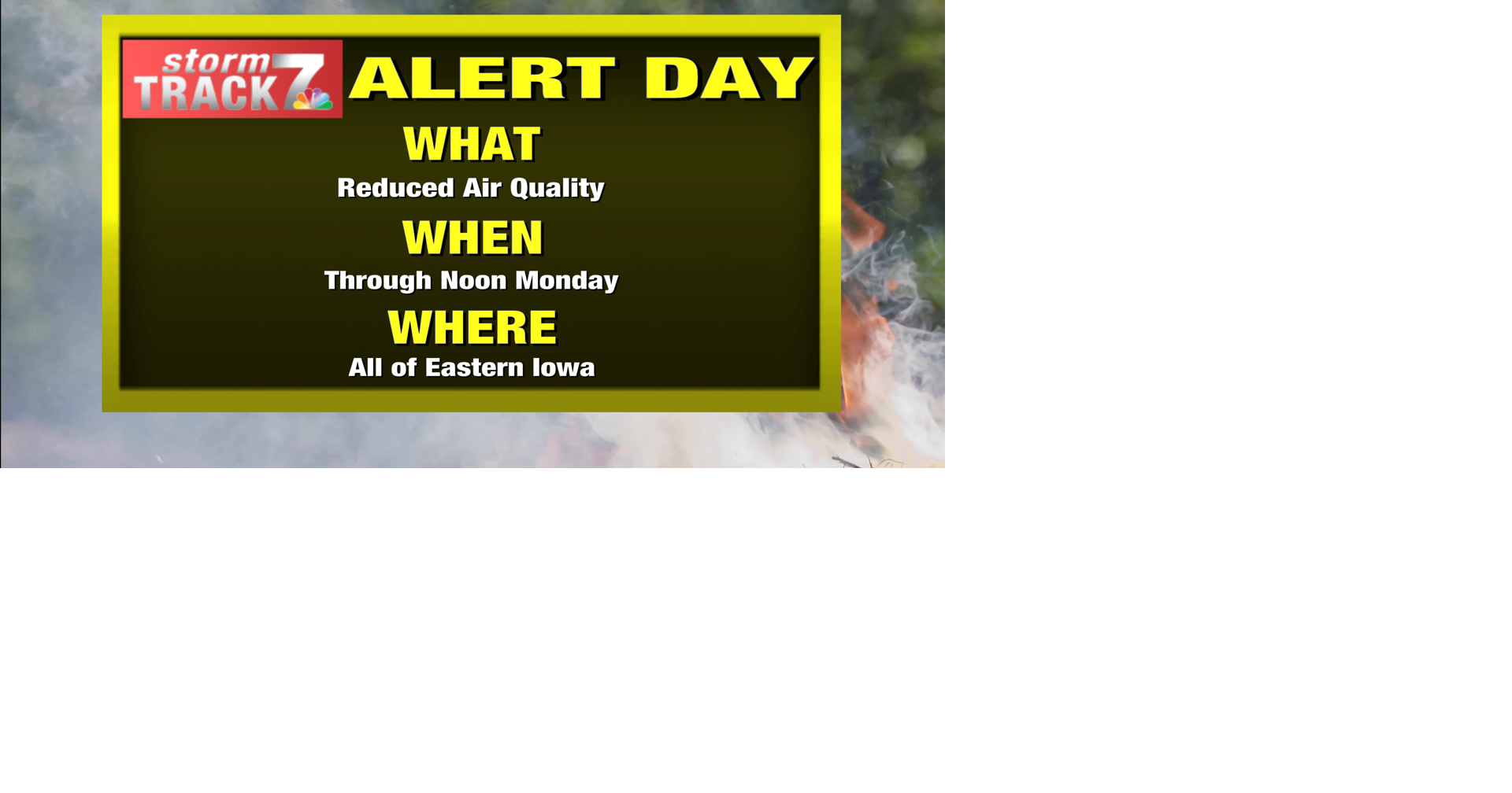 TRACKING: Yellow ALERT DAY for poor air quality | Forecast | kwwl.com