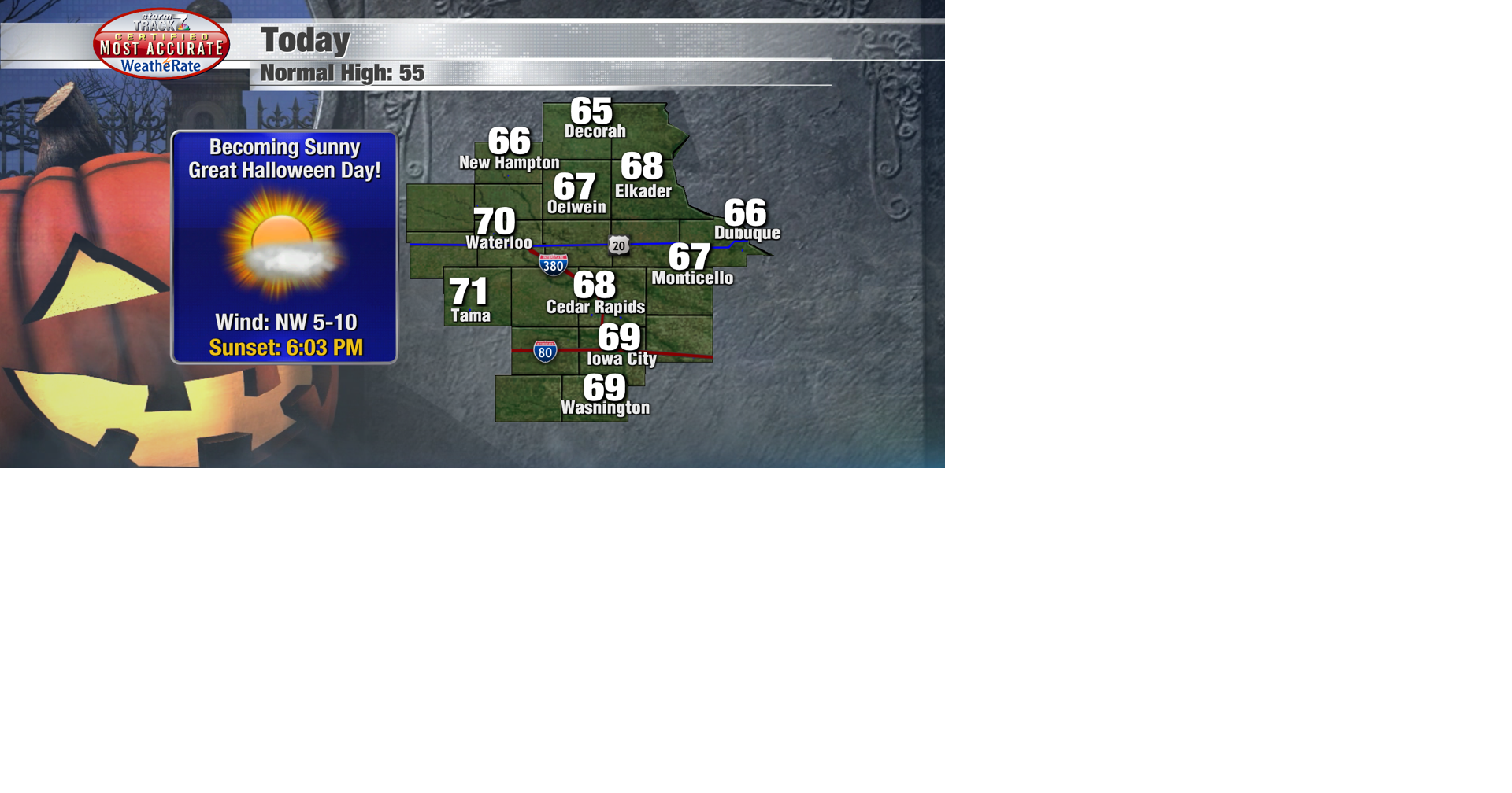TRACKING: A not so scary forecast | Forecast | kwwl.com