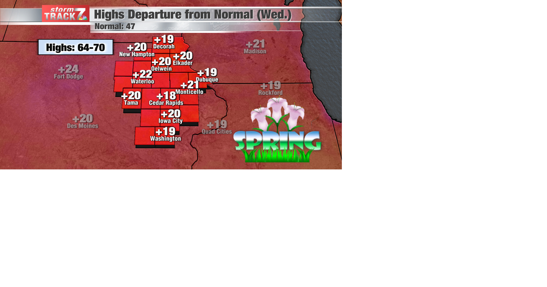 TRACKING: Spring warmth continues; near 70° for Wednesday | Forecast ...