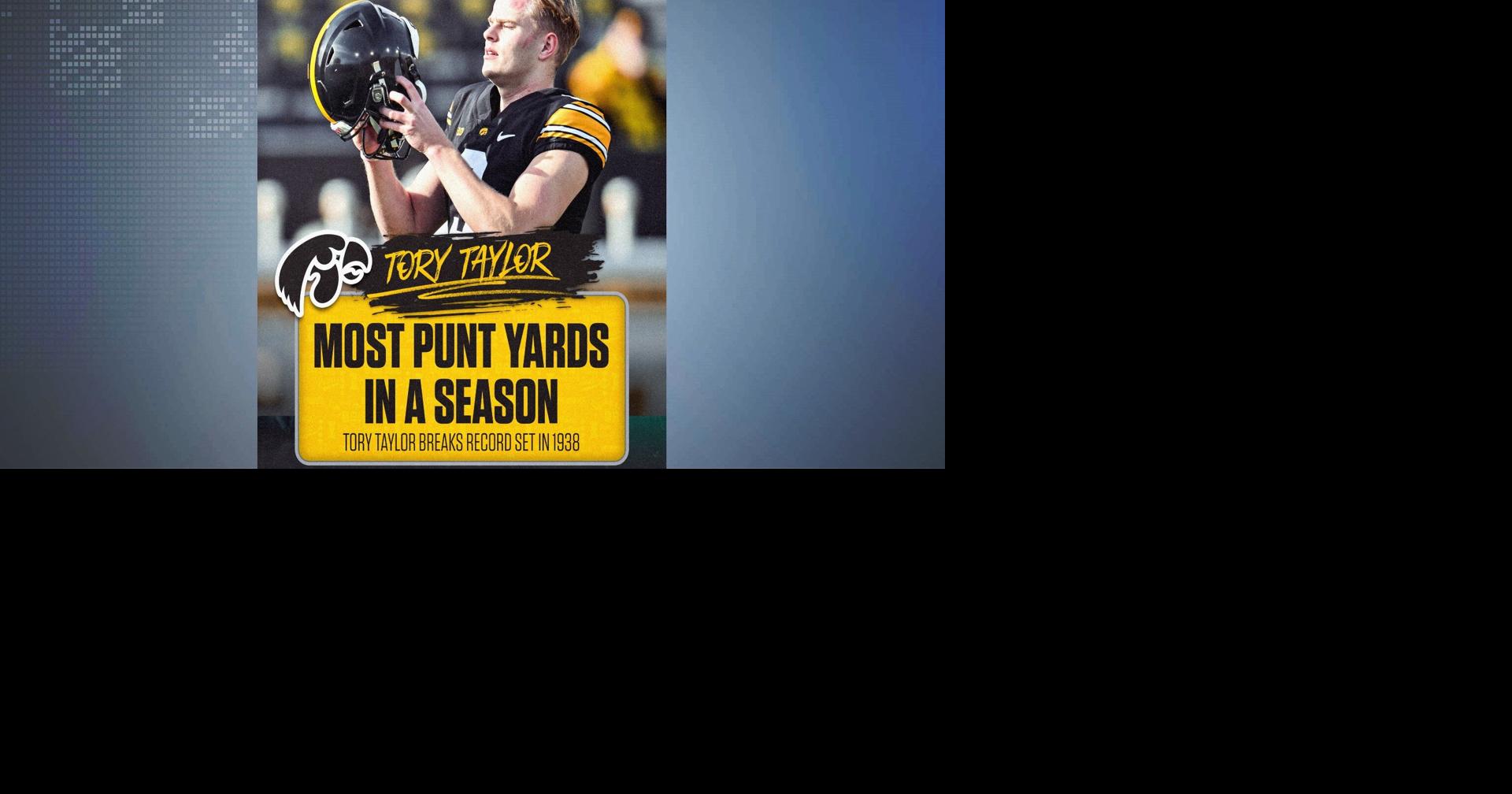 Iowa's Tory Taylor breaks record for most punt yards in a season ...