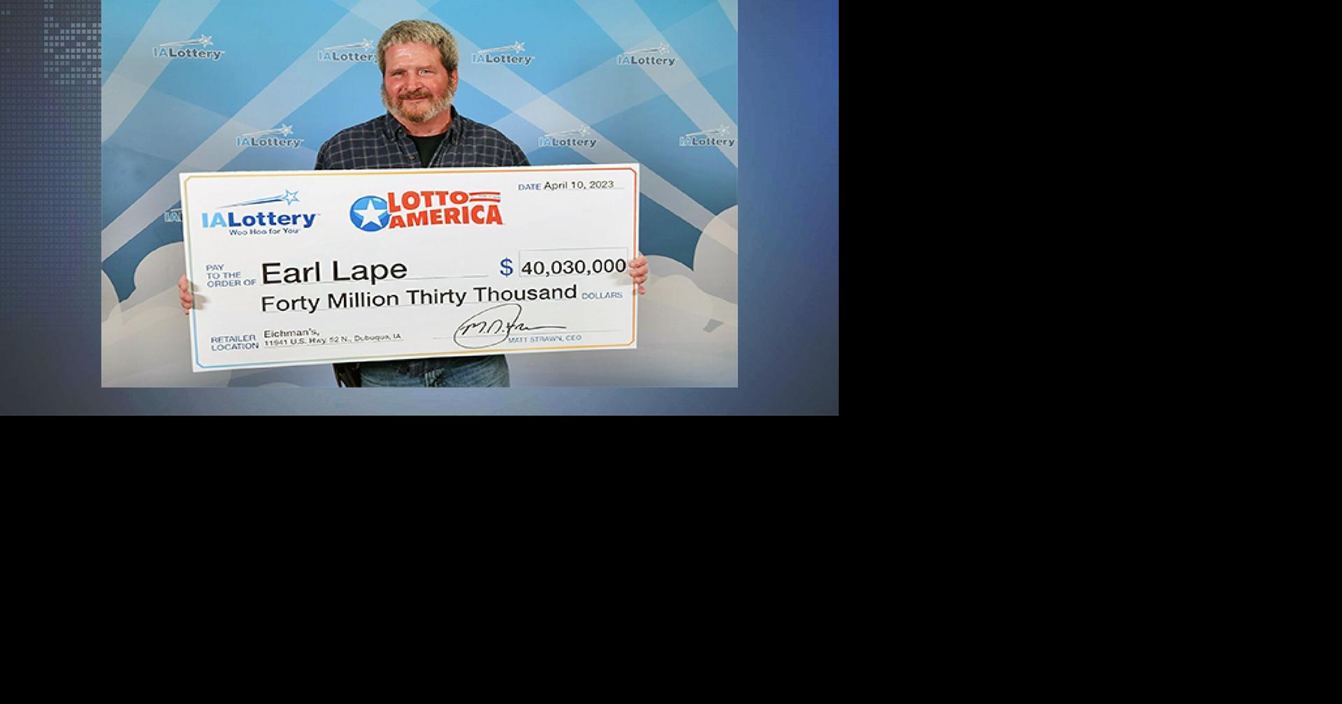 Dubuque man claims record $40M lottery prize on April Fool's Day ...