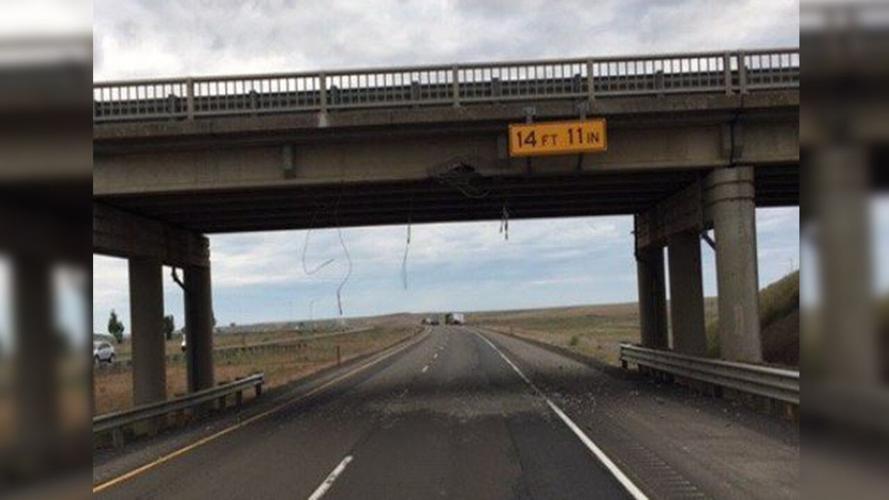 PHOTOS: Semi slams into I-90 overpass, causes damage | Local News ...