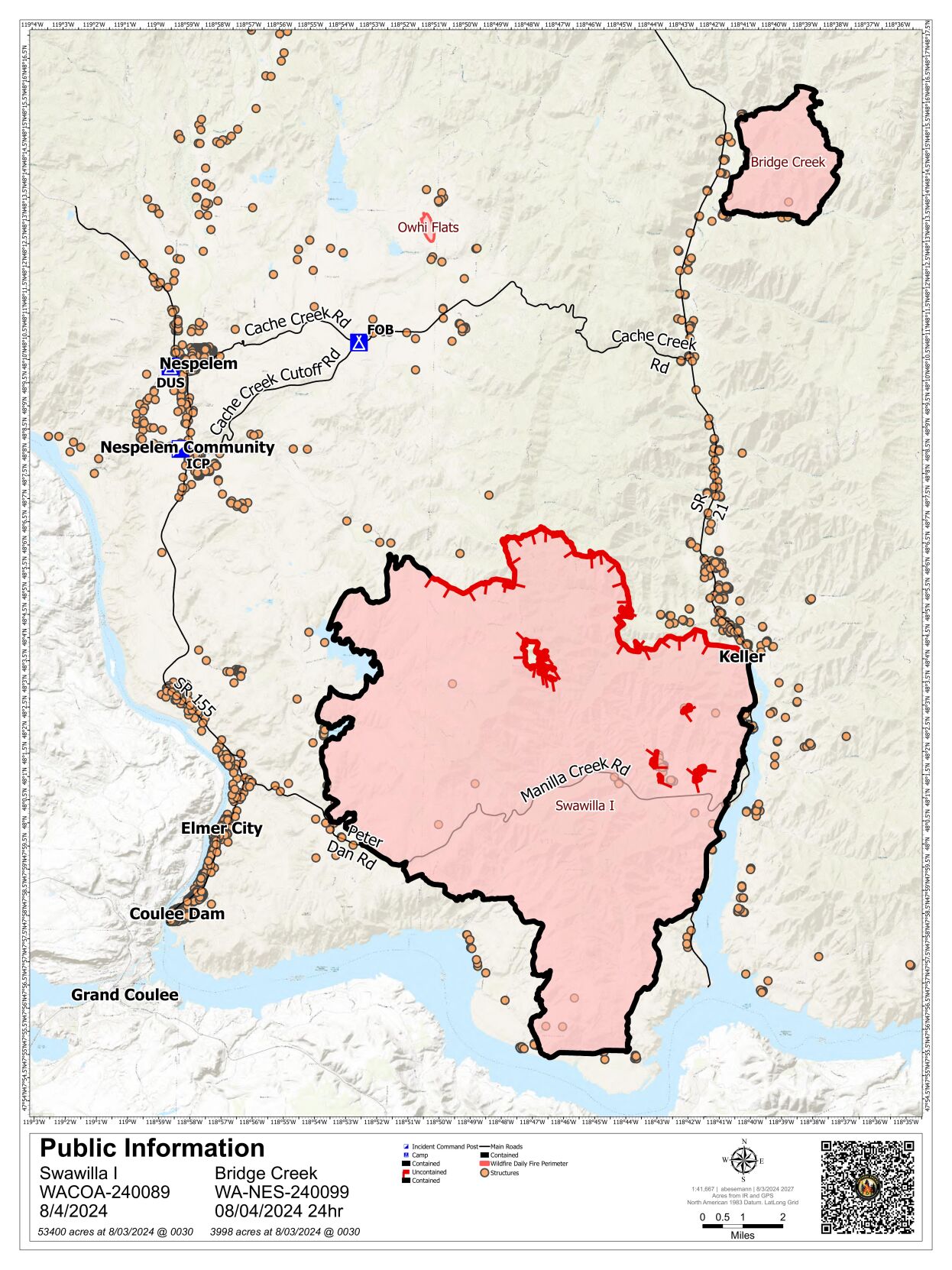 Crews make progress on containment in Swawilla and Bridge Creek Fires ...
