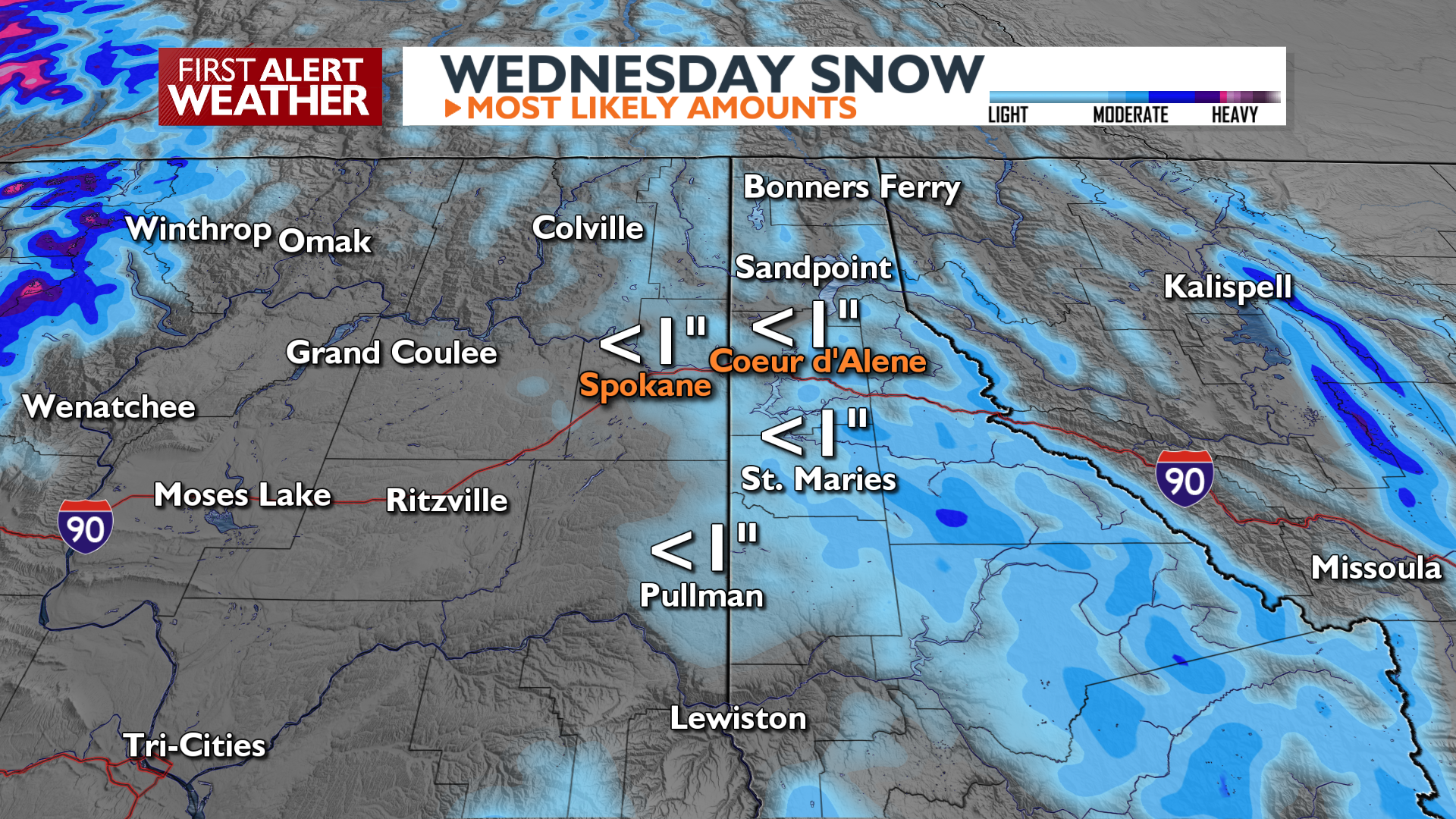 ️Slick morning commute from snow and wintry mix showers | KXLY 920 News ...