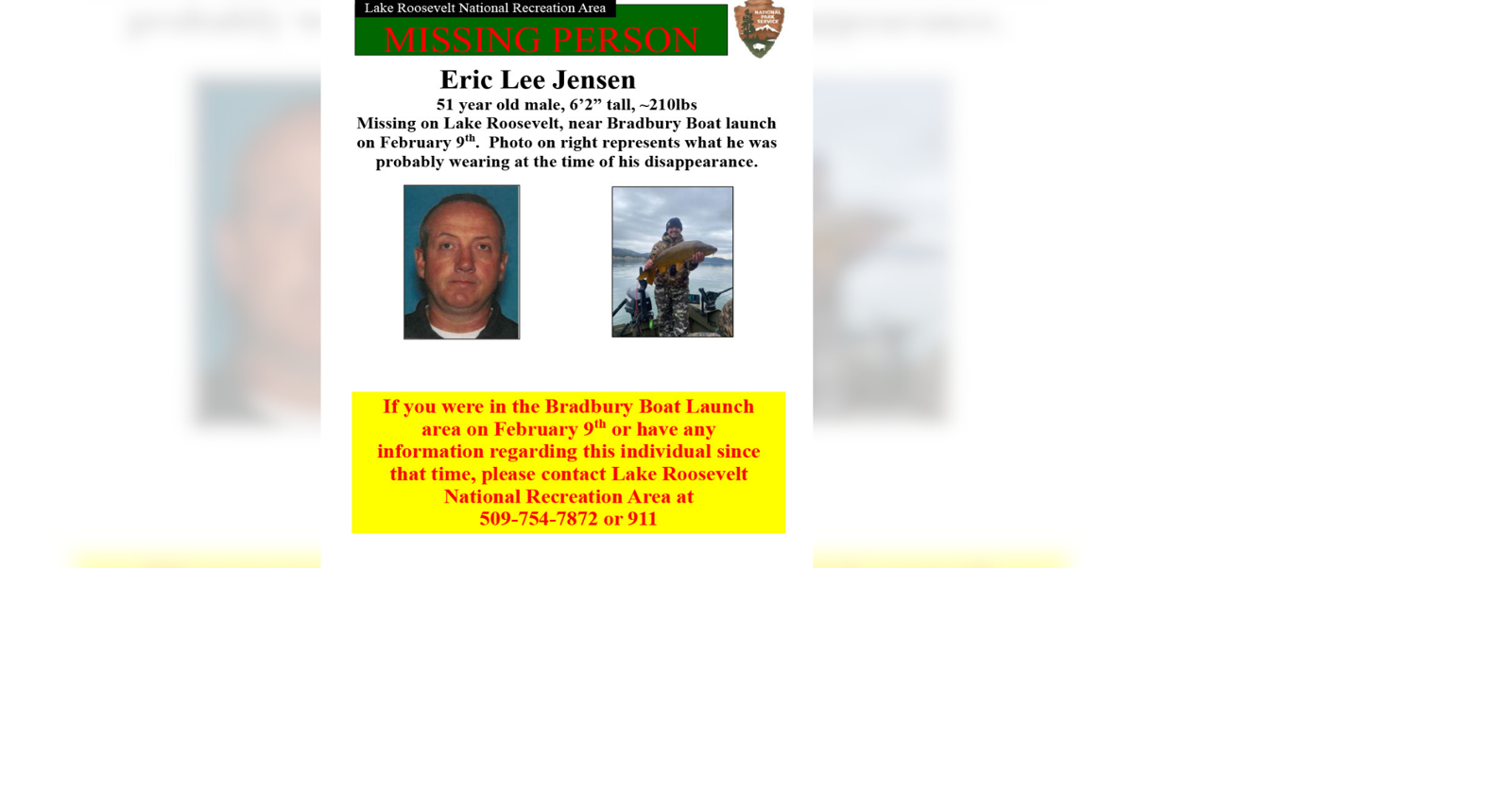 Lake Roosevelt National Recreation Area searching for missing man | Local News | kxly.com