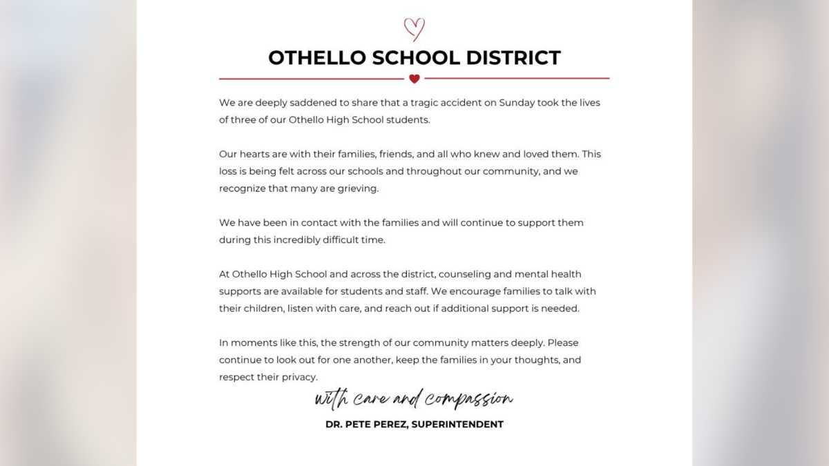 Othello school district mourns three students killed in accident | News ...