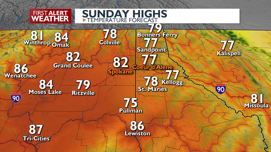 Warm weather continues with potential for afternoon rain Sunday ...