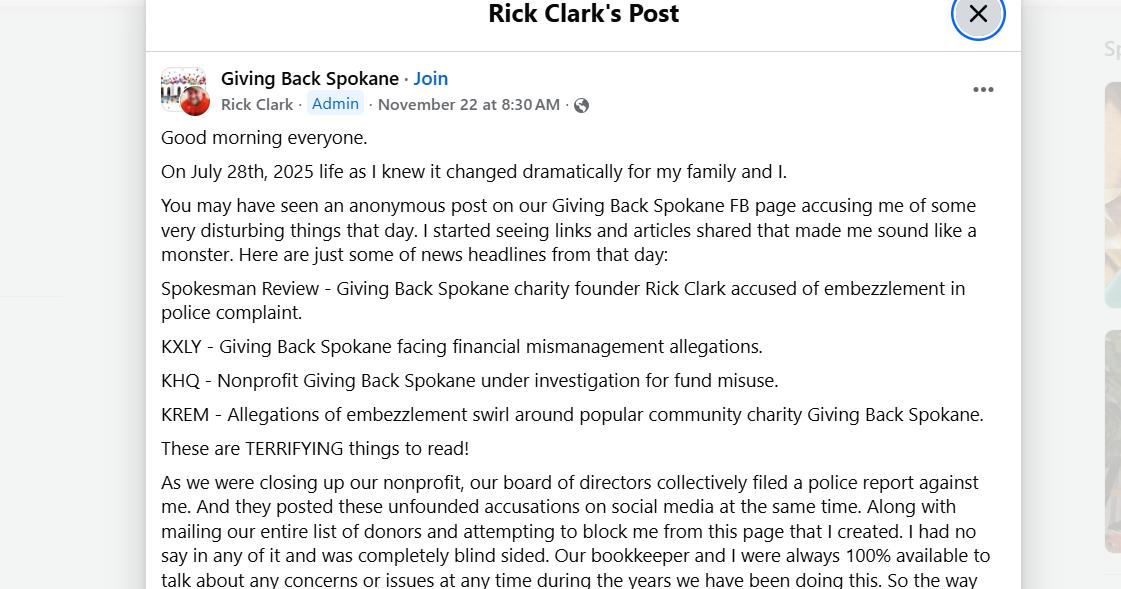 Giving Back Spokane founder cleared after investigation | News | kxly.com