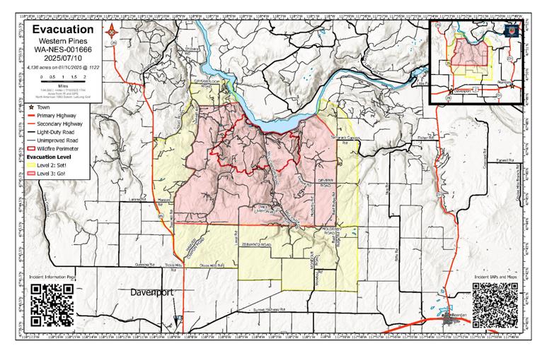 Wildfire northeast of Davenport grows to 6,000 acres, Level 3 ...