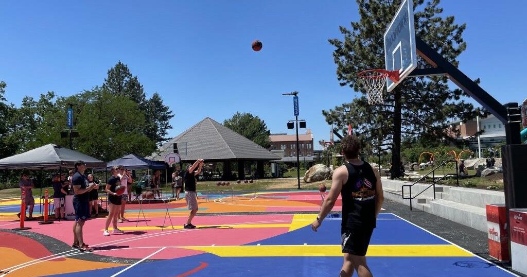 PHOTOS: New basketball court at Riverfront Park playground | Hoopfest ...
