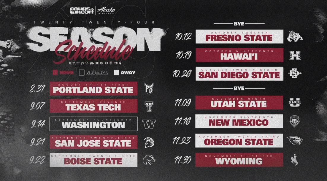 WATCH: Washington State releases Cougs football schedule | WSU Cougars ...