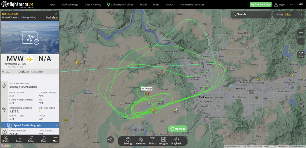 Navy surveillance aircraft circles Spokane Int'l Airport | News | kxly.com