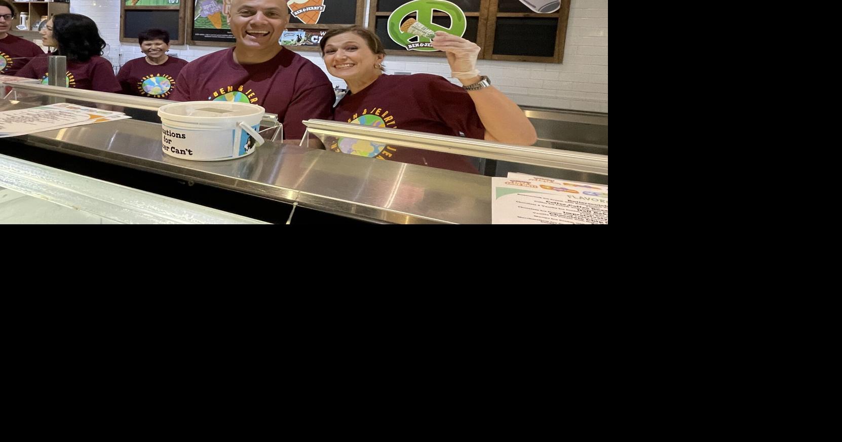 GALLERY: KXLY's Robyn Nance and Derek Deis serve up scoops at Ben & Jerry's Free Cone Day ...