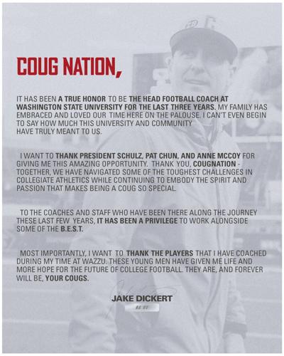 'A true honor'; Jake Dickert says goodbye to WSU in social post ...
