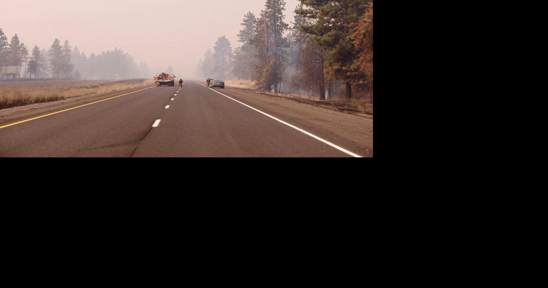 I-90 still closed west of Spokane due to Gray Fire, major traffic ...
