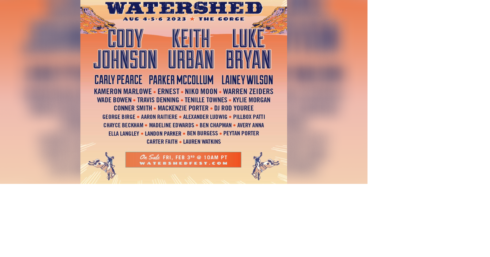 Watershed Music Festival artists, dates announced | Community Events ...