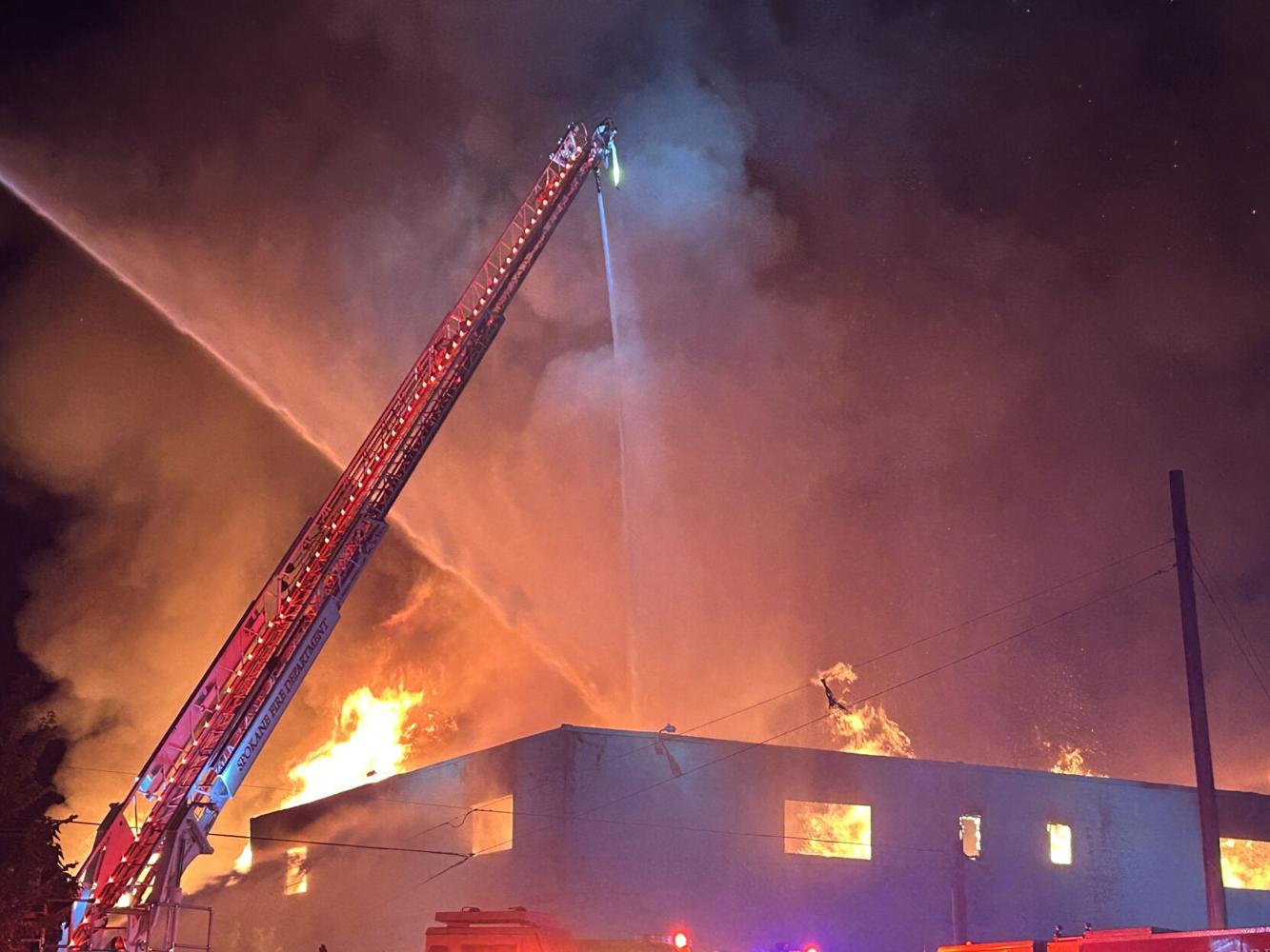 Firefighters battle large warehouse fire east of downtown Spokane ...