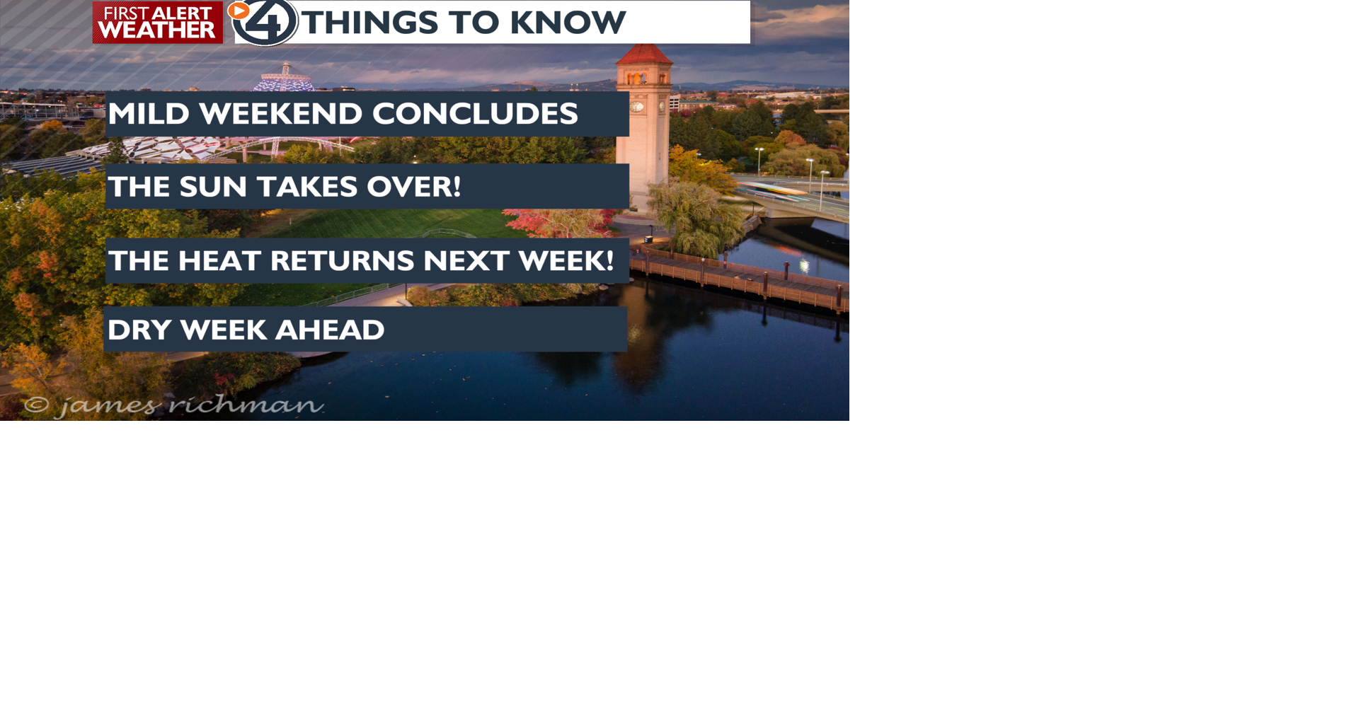 A beautiful Monday is on the way with a dry and hot work week ahead ...
