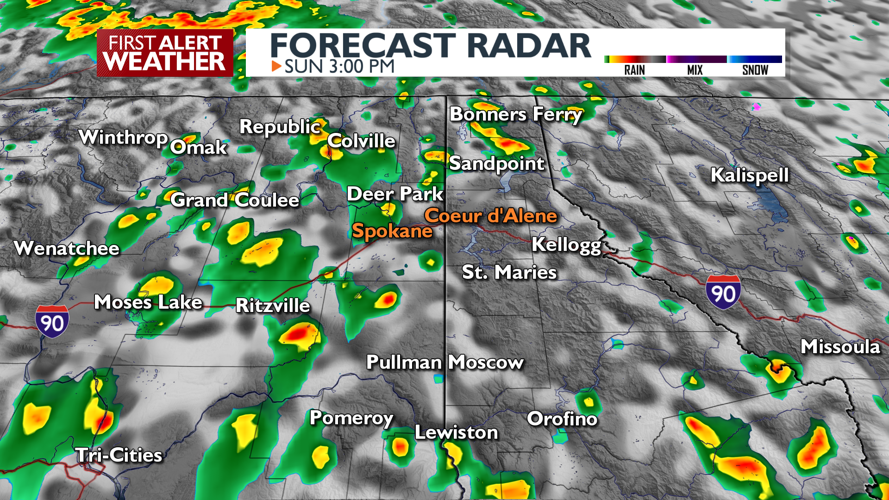 Sunday stays cool with a chance of showers in Spokane—warmer weather ...