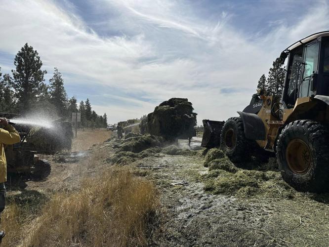 Trailer haystack fire contained on Highway 195 north of Spangle | News ...