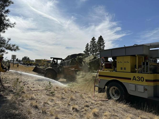 Trailer haystack fire contained on Highway 195 north of Spangle | News ...