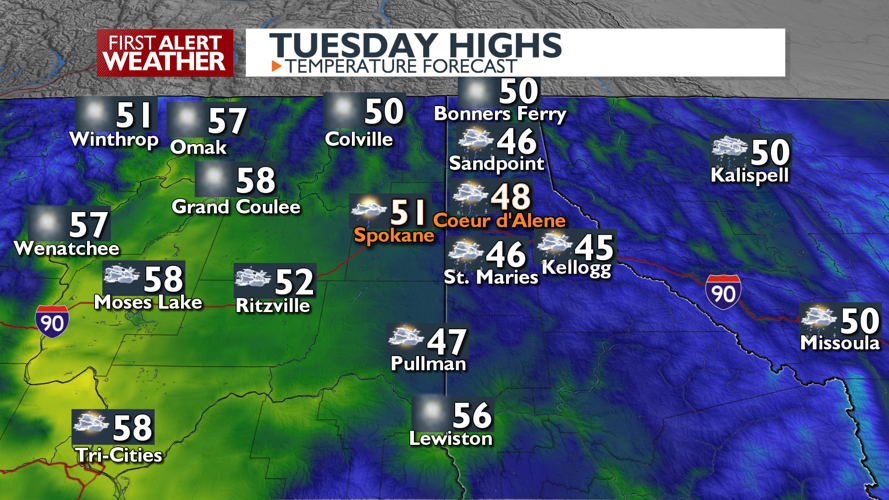Showery pattern continues Tuesday afternoon ☔ | Local News | kxly.com
