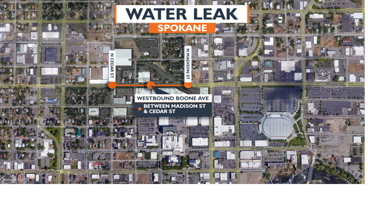 Spokane water department fixing leak on Boone Ave | Top Stories | kxly.com