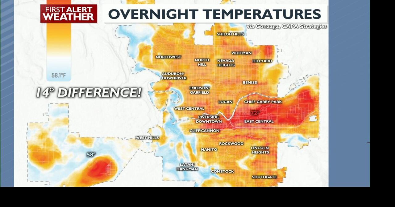 New map shows some parts of Spokane are much hotter than others | Local ...