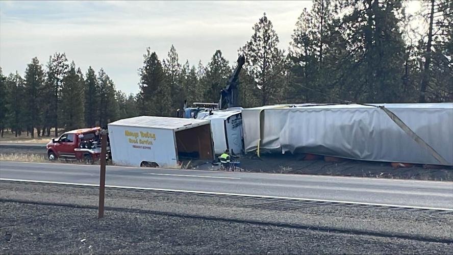 Rollover semi crash blocking EB I-90 one mile east of Tyler exit now ...