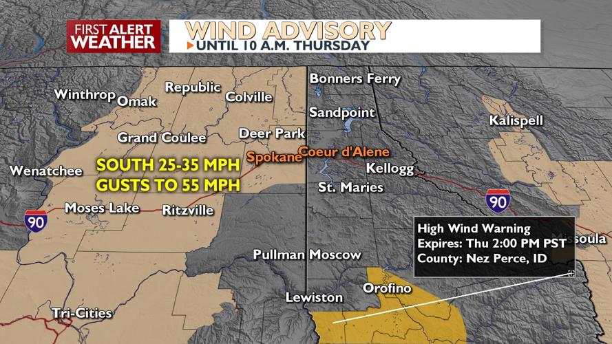 ⚠️WIND ADVISORY: Wind gusts of up to 55 mph through early Thursday ...