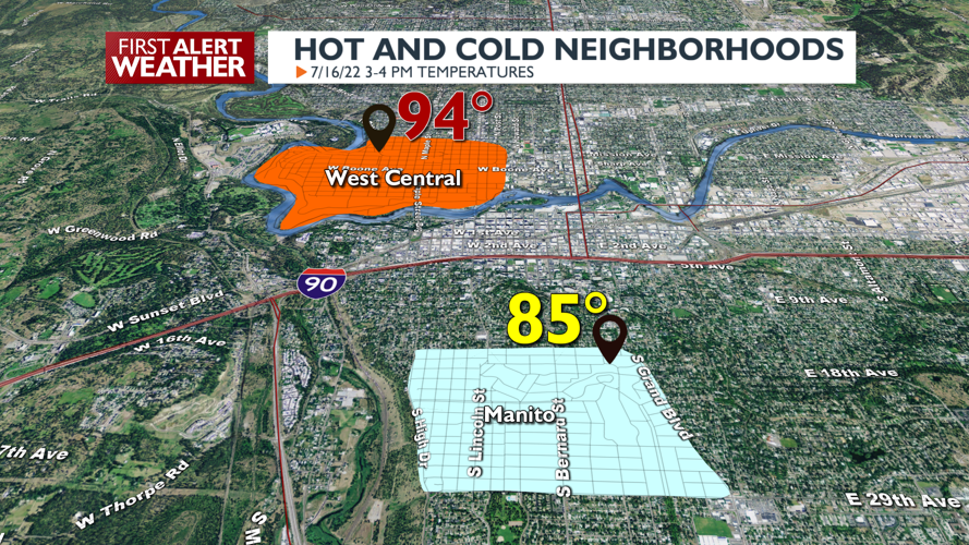 New map shows some parts of Spokane are much hotter than others | Local ...