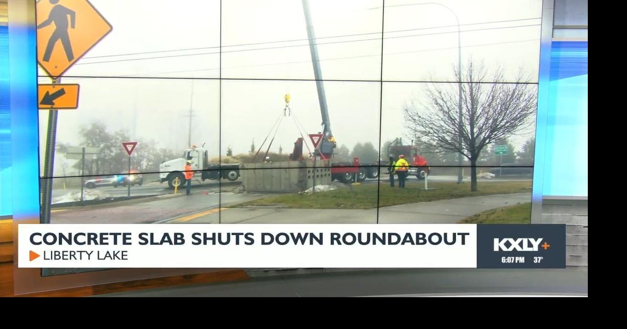 Concrete slab shuts down roundabout | Video | kxly.com