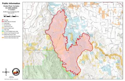 Snake River Complex Fire has burned more than 170 square miles near ...